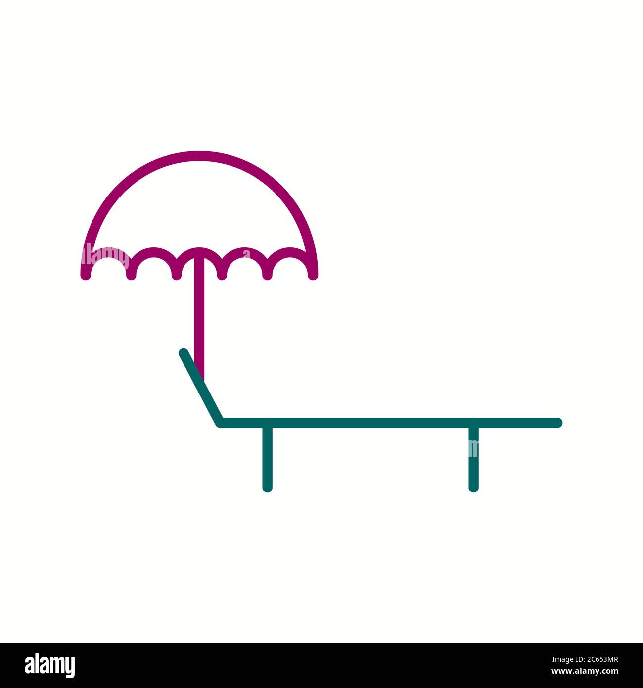 Unique Sunbathing Chair Vector Line Icon Stock Vector Image & Art - Alamy