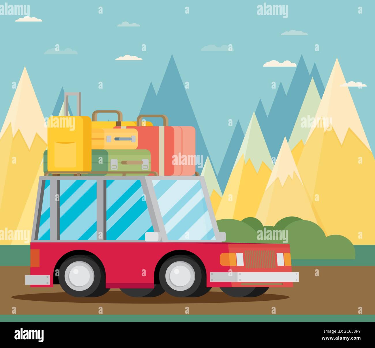Travel car. Vector illustration Stock Vector Image & Art - Alamy