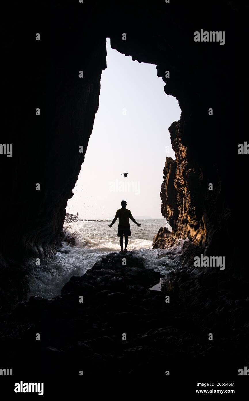 Ocean views and hidden caves of Goa are definitely so amazing Stock ...