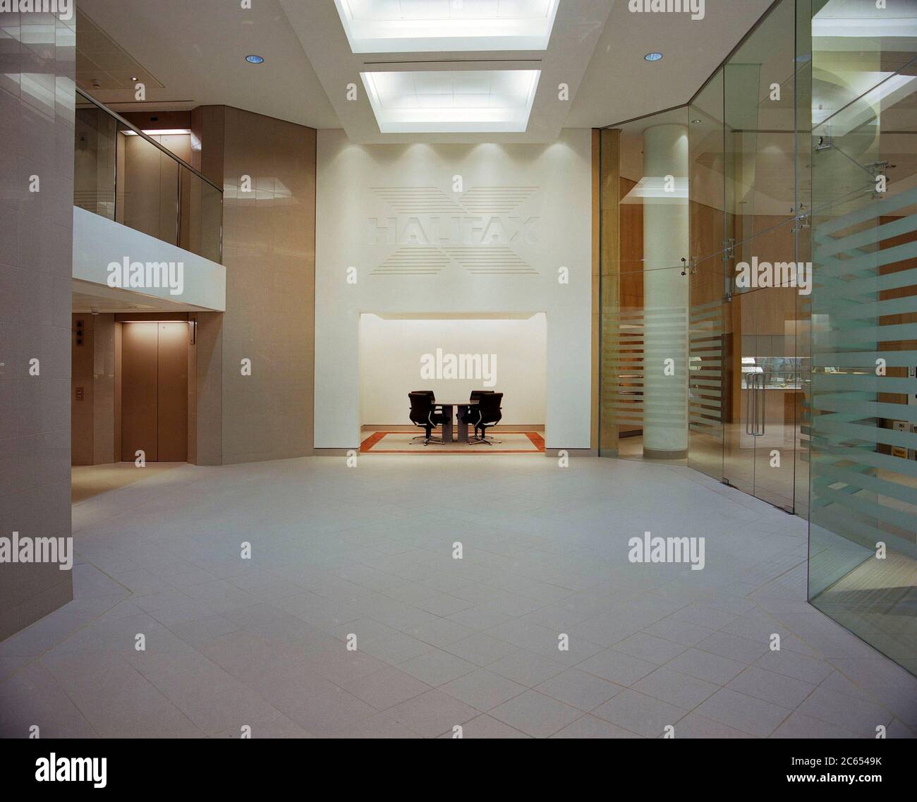 The then refurbished interior of the halifax building society ...