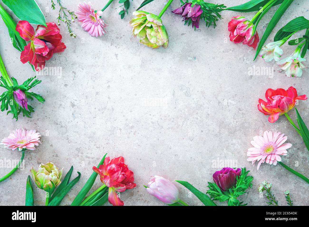 Floral frame lily flowers green hi-res stock photography and images - Alamy