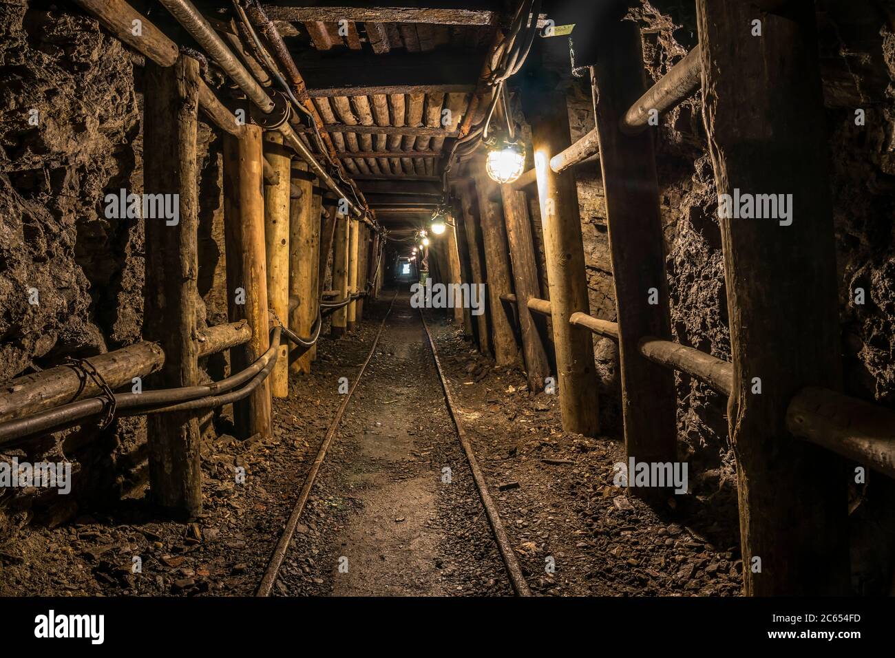 tunnel in a historic coal mine Stock Photo - Alamy