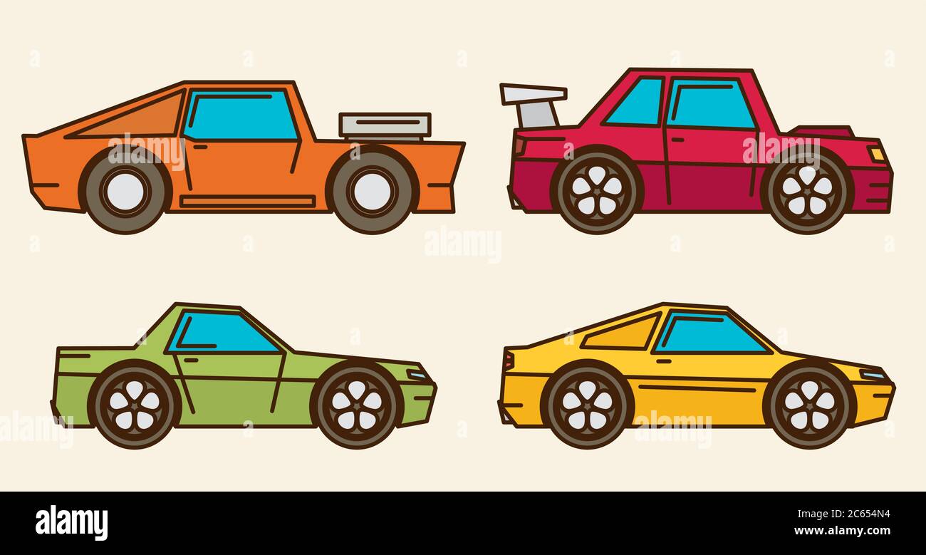 Set of cartoon cars. Flat vector Stock Vector Image & Art - Alamy