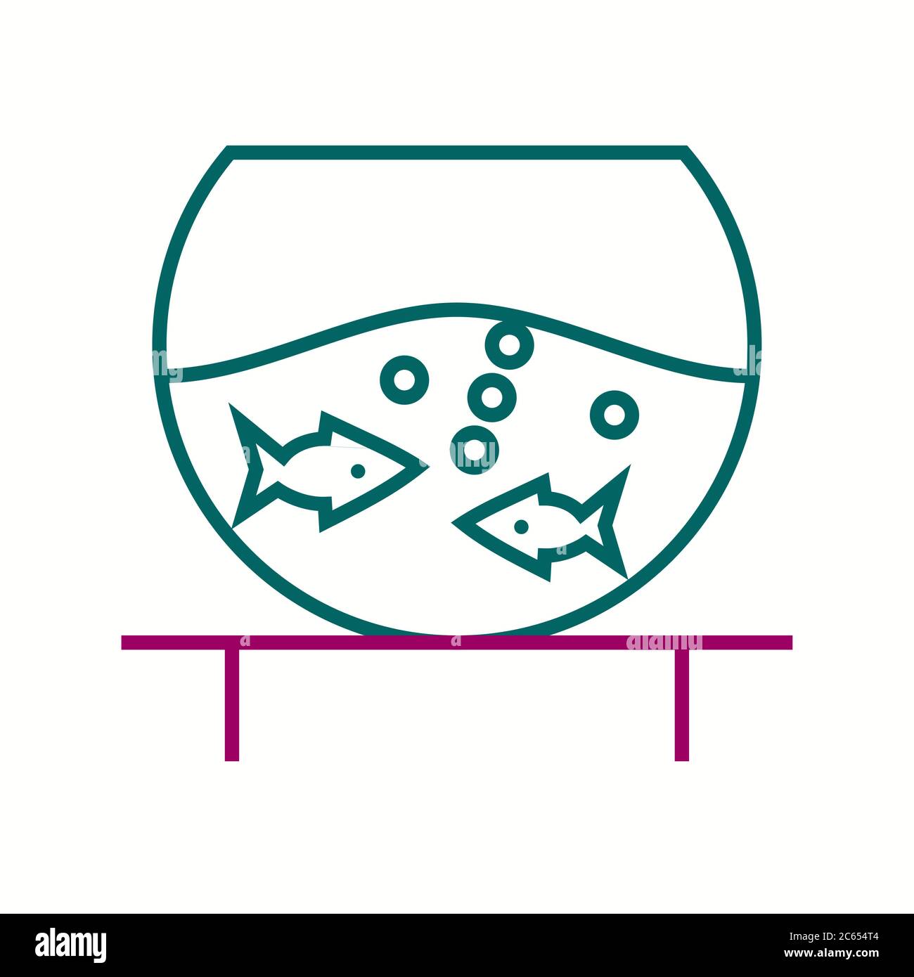 Unique Fish Bowl Vector Line Icon Stock Vector Image & Art - Alamy