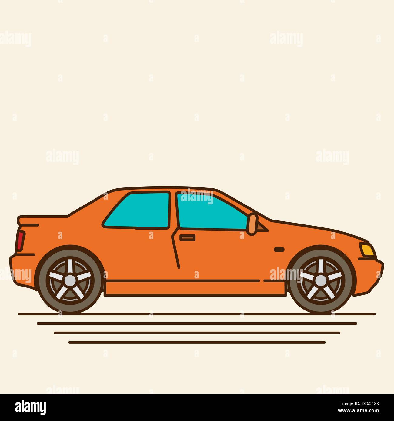 Isolated vector car flat Stock Vector Images - Alamy