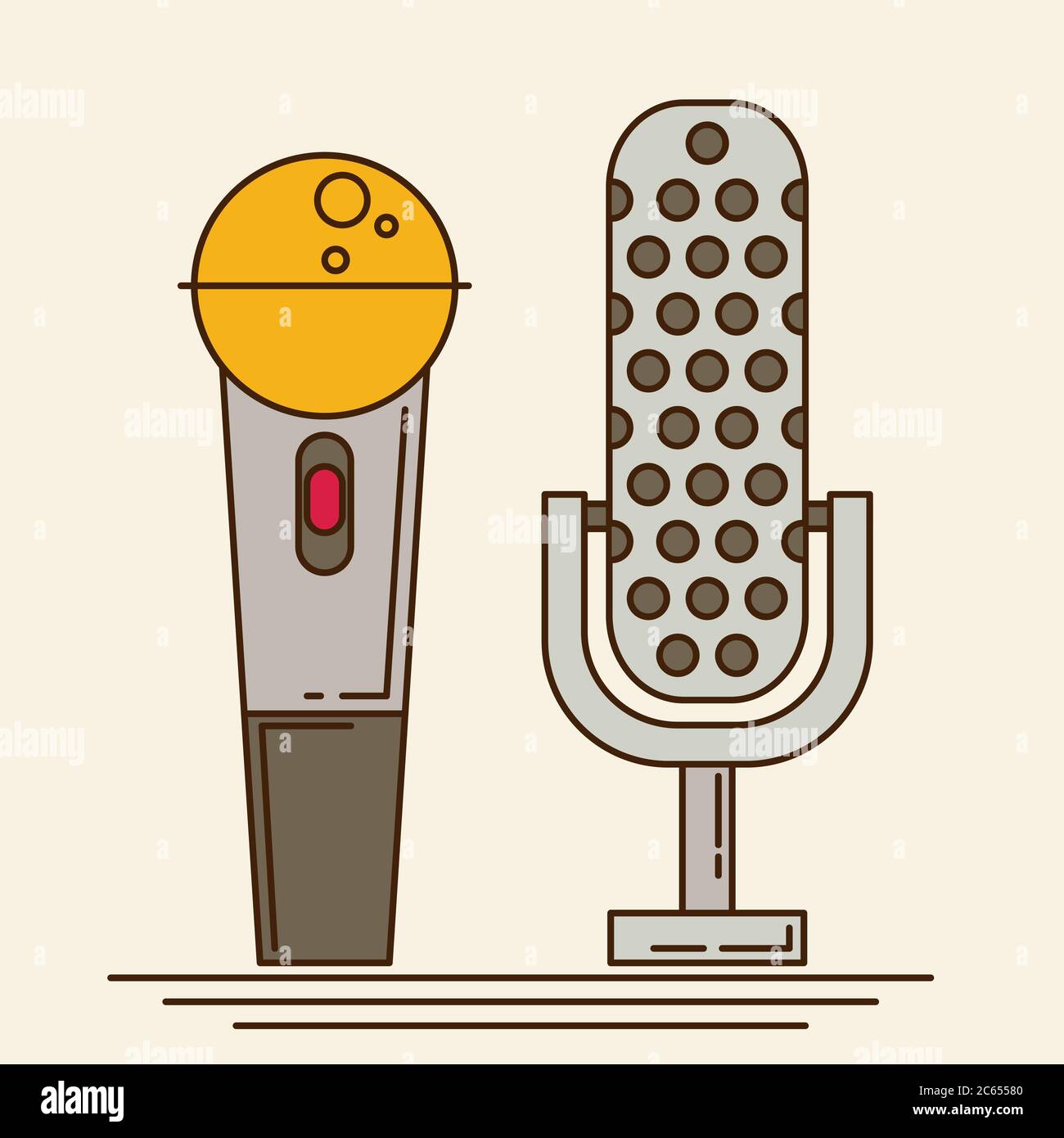 Retro microphone drawing icon image hi-res stock photography and images ...