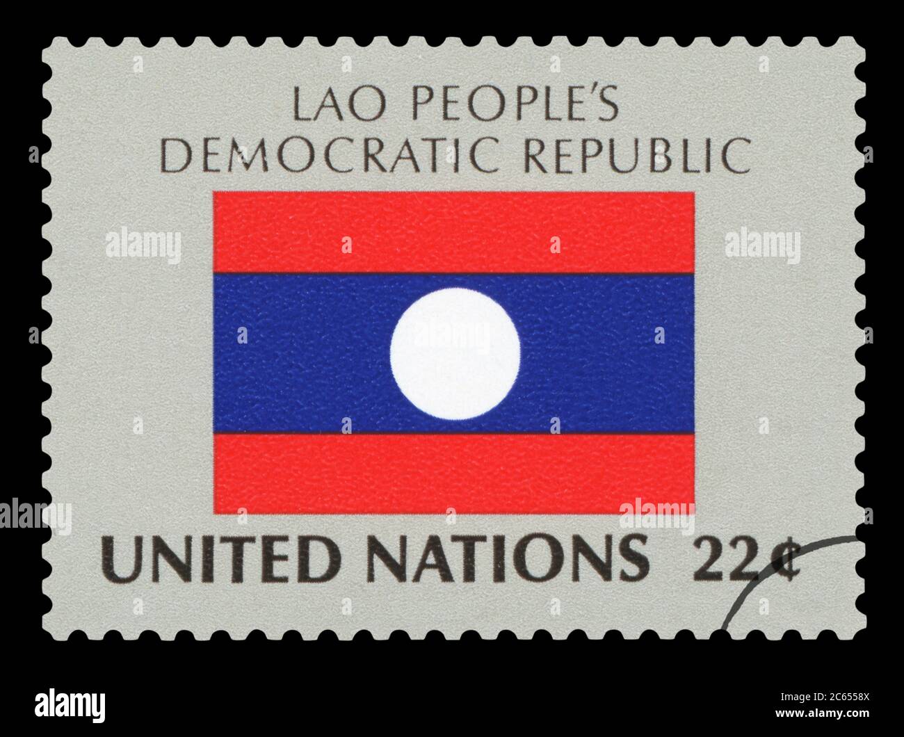 LAOS - Postage Stamp of Laos national flag, Series of United Nations ...