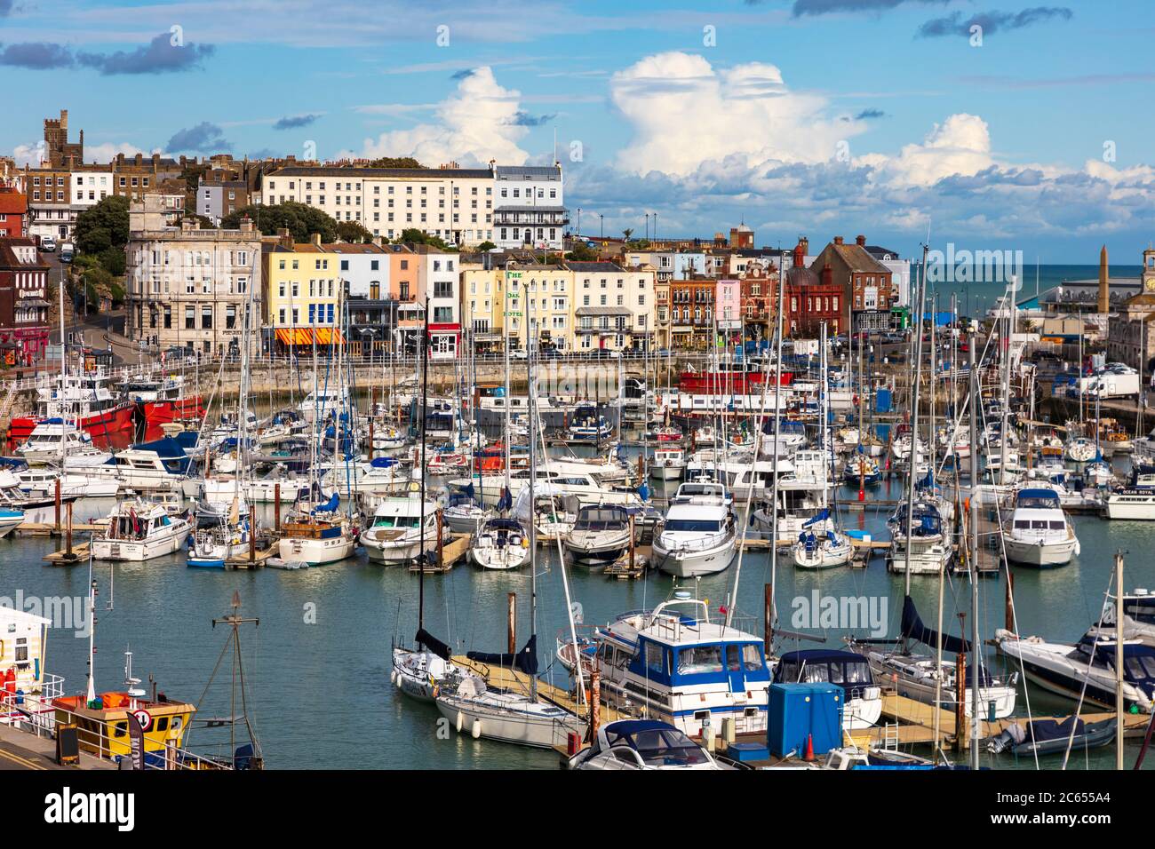 Views from the western cliff at Ramsgate in Kent, showing the Royal ...