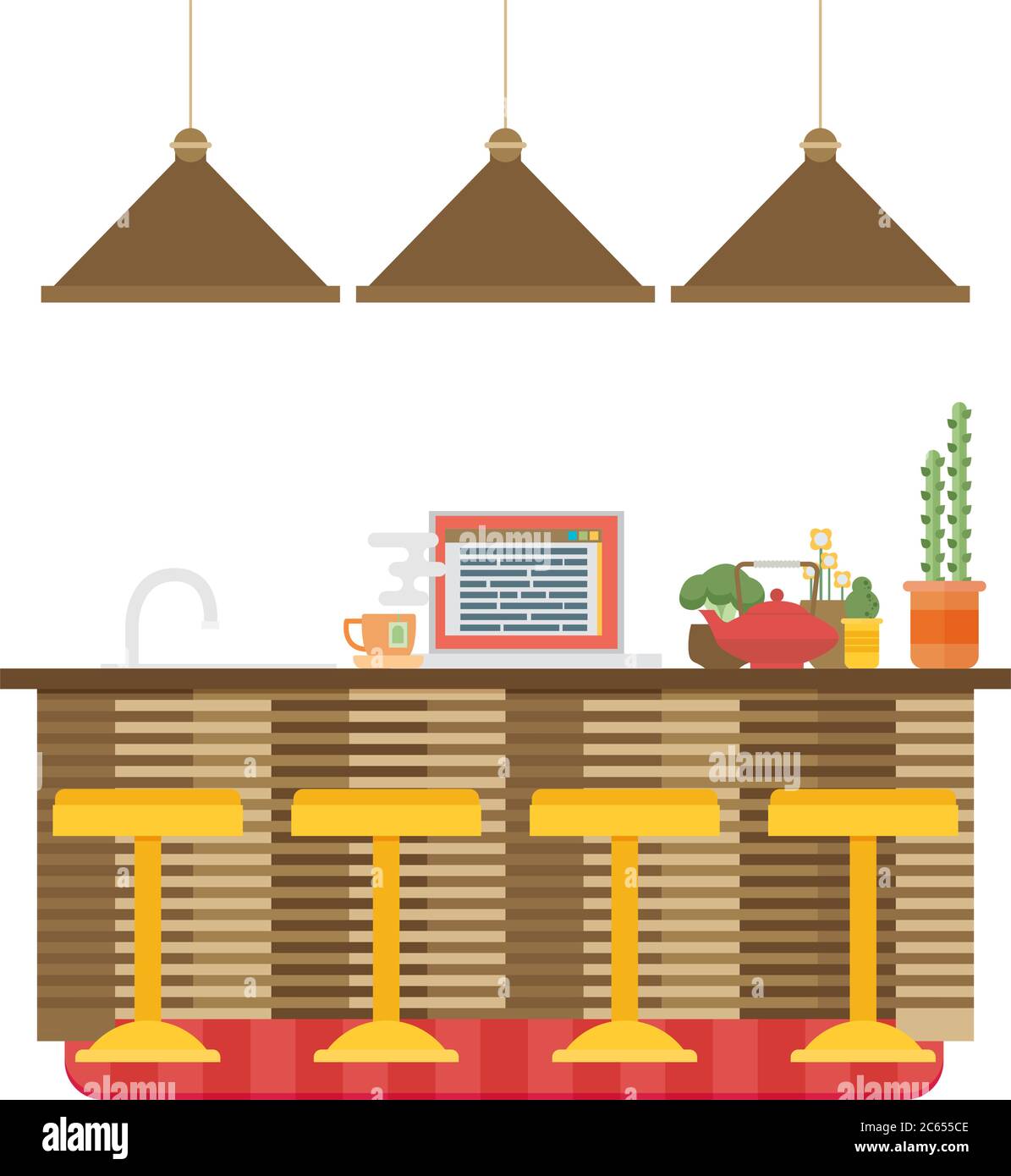 Modern Flat Design Kitchen Interior Vector Illustration Stock Vector ...