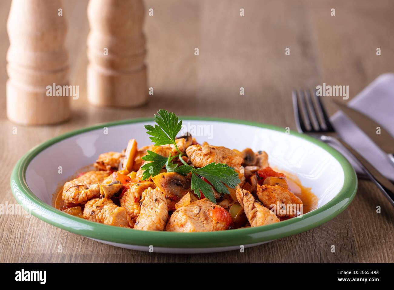 Sauteed chicken with carrots and peas ( Turkish ; Tavuk Sote Stock ...