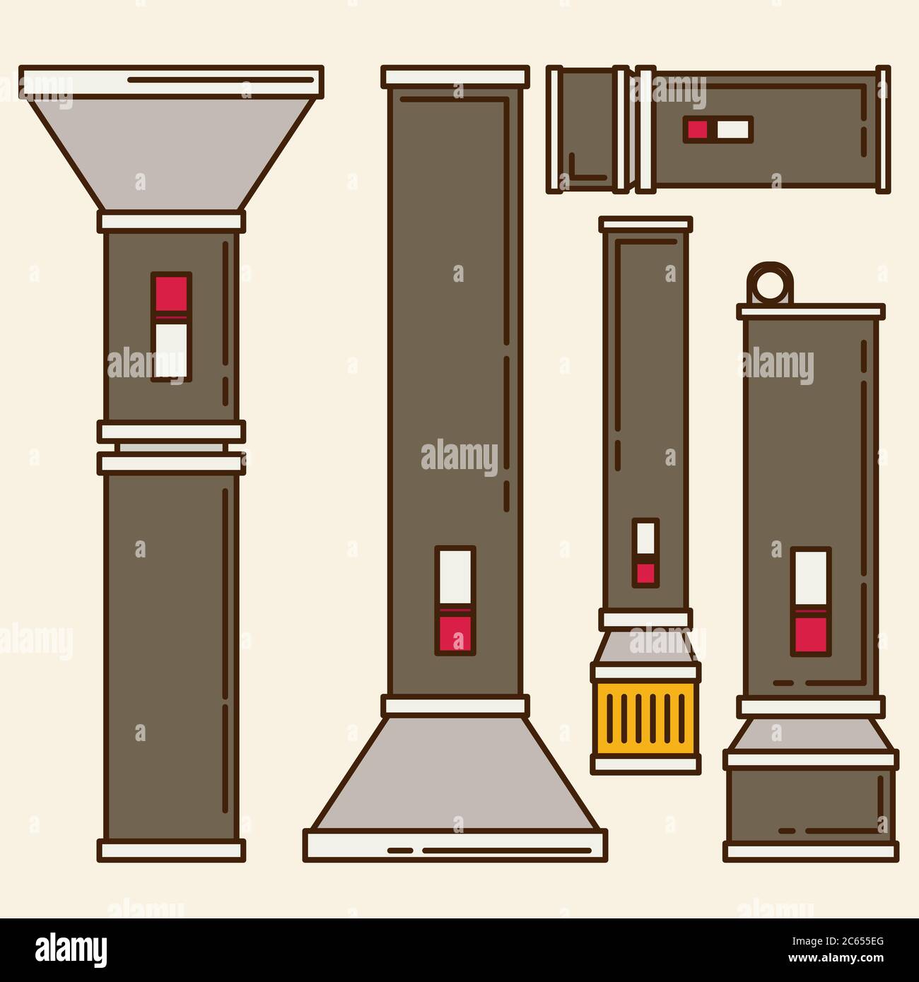 flashlight set in vector flat style Stock Vector Image & Art - Alamy