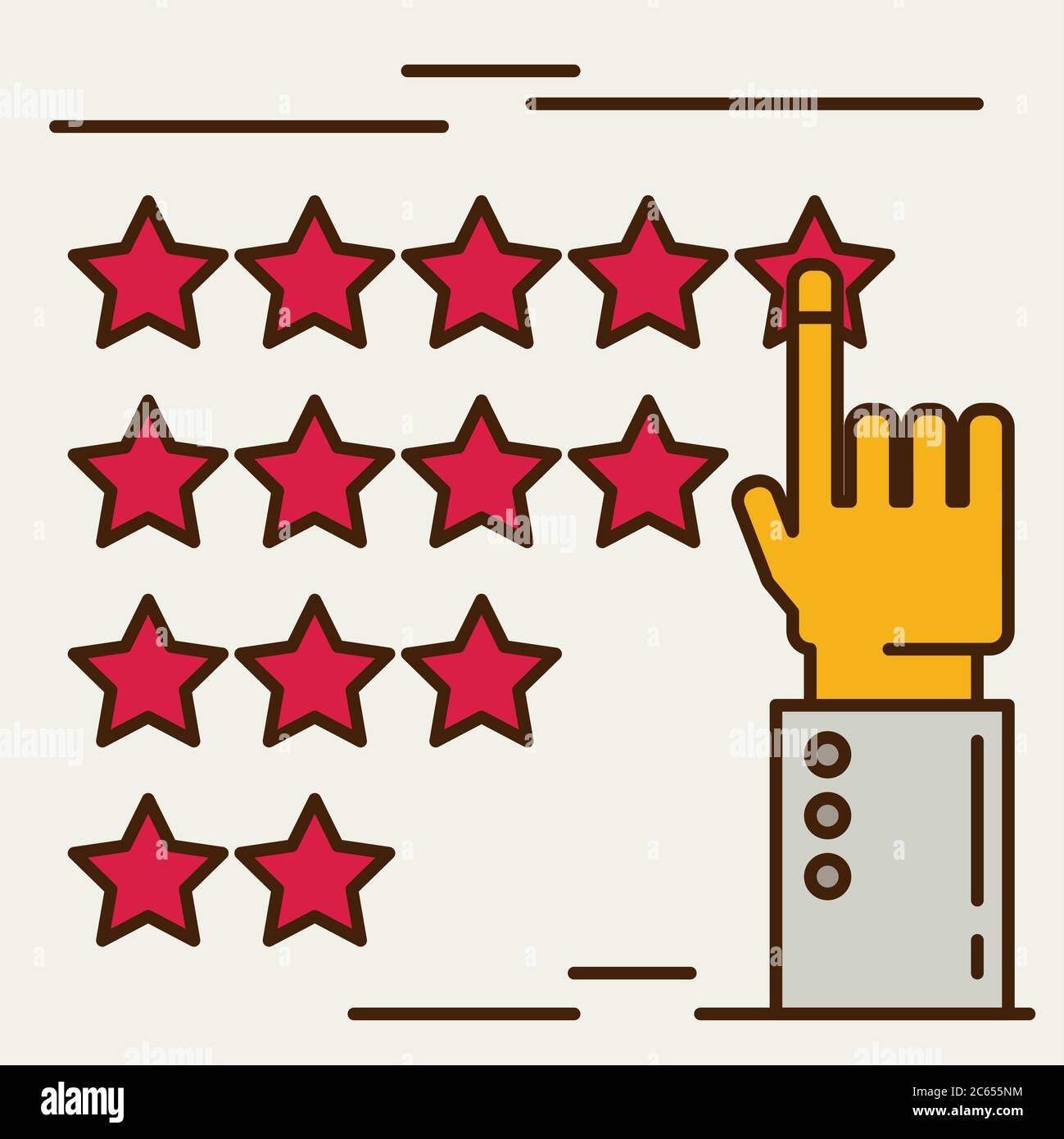 Vector customer review concepts in flat style - male hand choosing ... Vector customer review concepts in flat style - male hand choosing ...