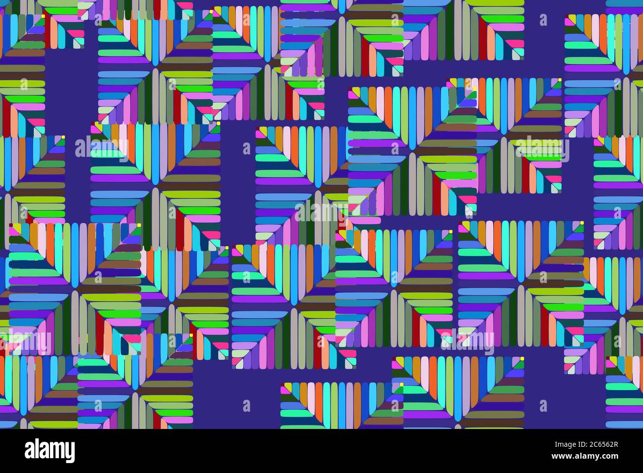 Abstract Color Elements Seamless Pattern 3D Illustration Stock Vector ...