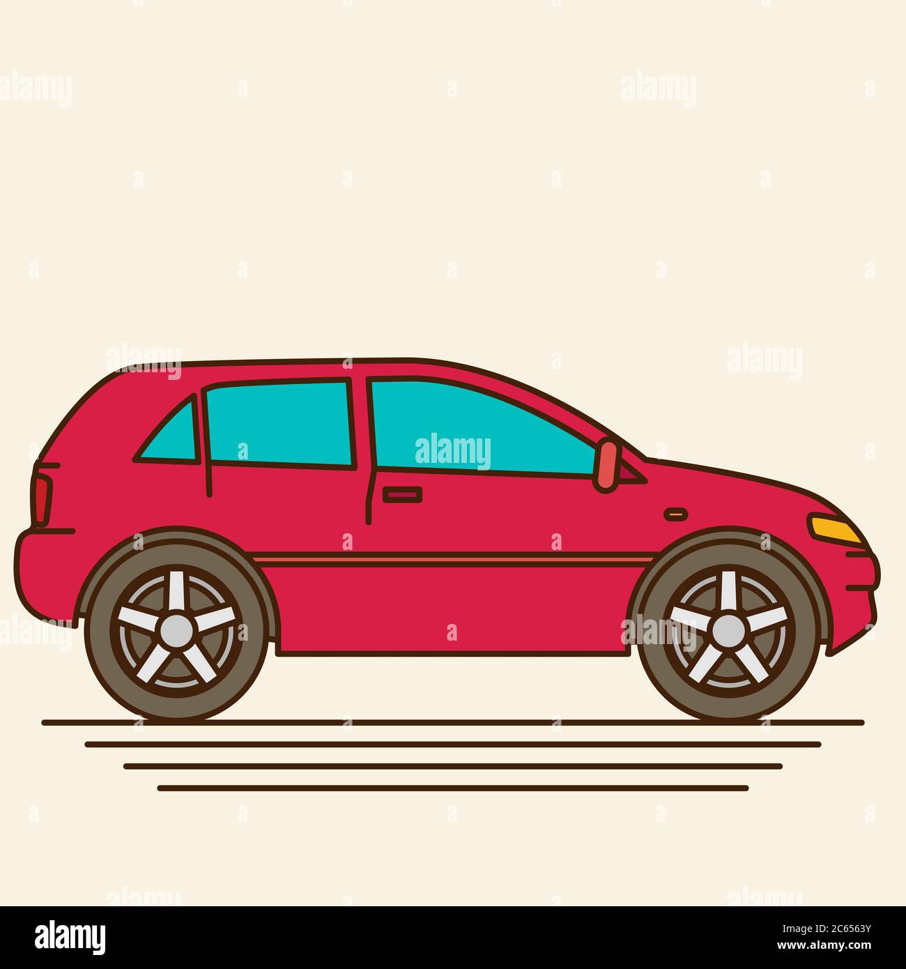 Isolated vector car. Flat design style Stock Vector Image & Art - Alamy