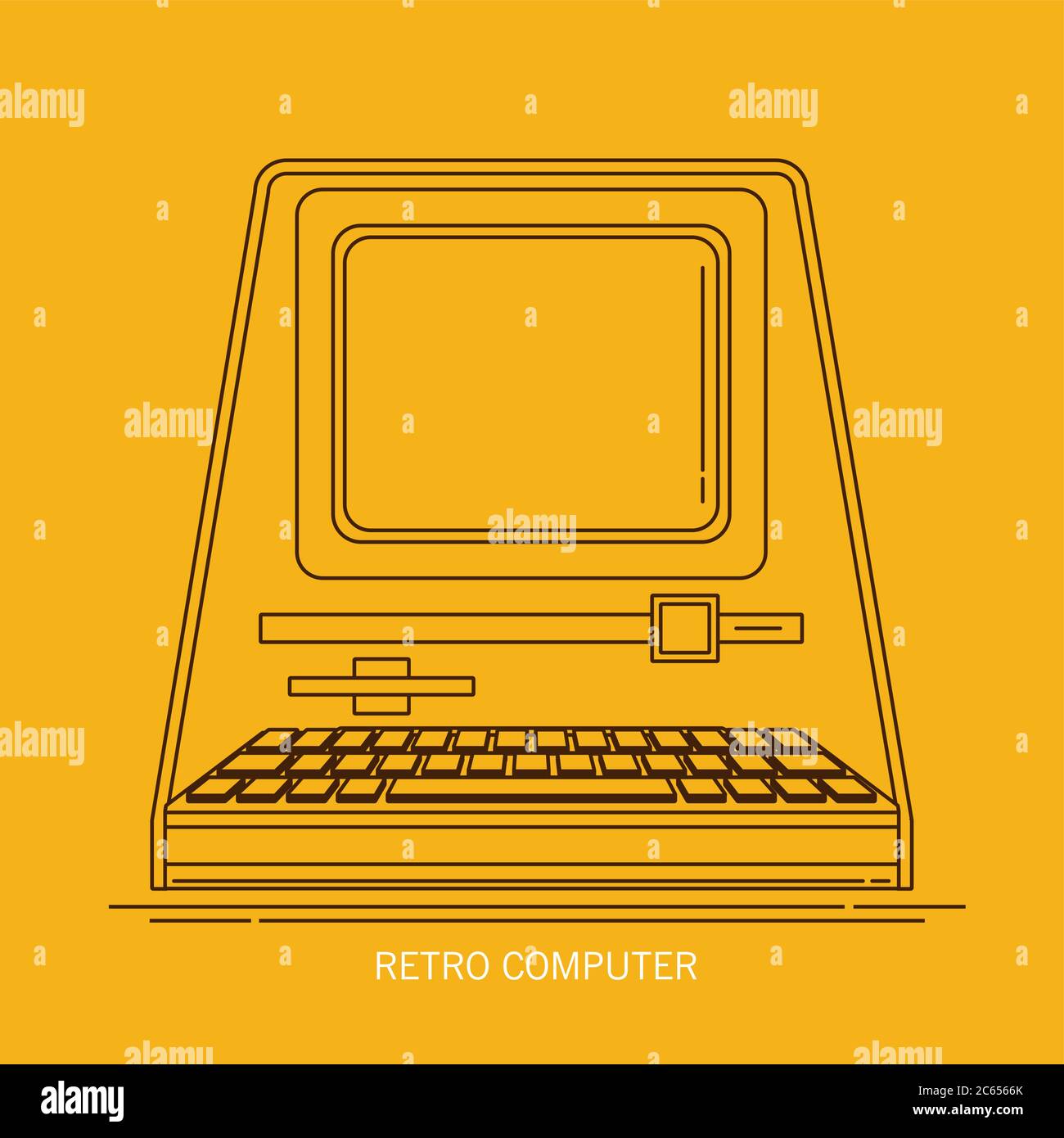 retro computer flat vector Stock Vector Image & Art - Alamy