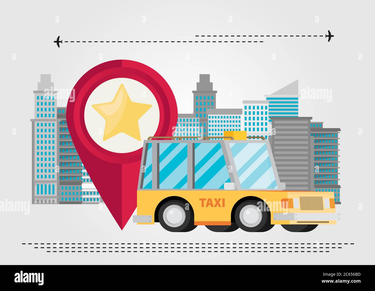 Taxi car. Vector modern flat creative info graphics design on public ...