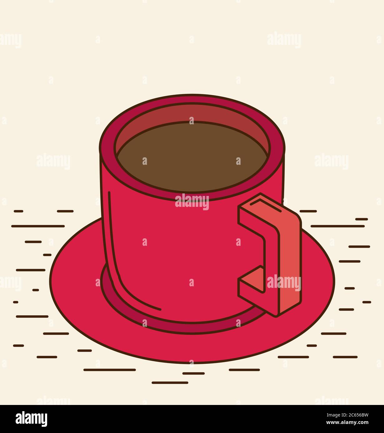 Coffee cup drink isometric Stock Vector Images - Alamy
