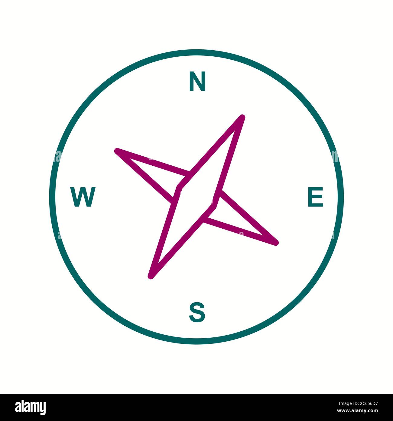 Unique Compass Vector Line Icon Stock Vector Image & Art - Alamy