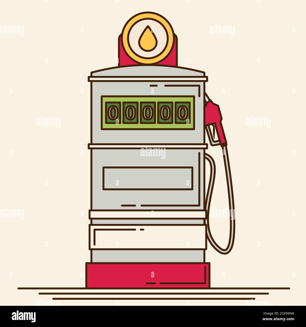 Gas station pump with fuel nozzle. Vector illustration Stock Vector ...