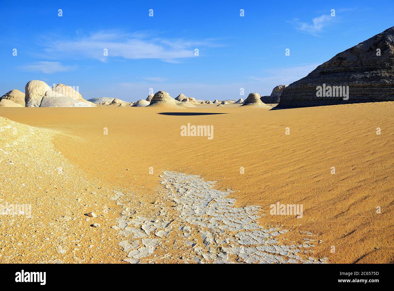 The limestone formation in Tent valley Desert, Sahara, Egypt Stock ...