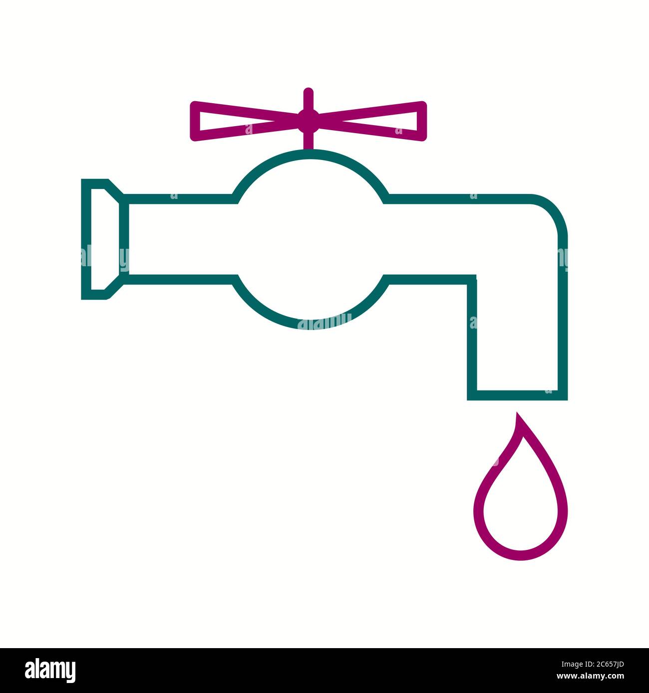Unique Water Tap Vector Line Icon Stock Vector Image & Art - Alamy