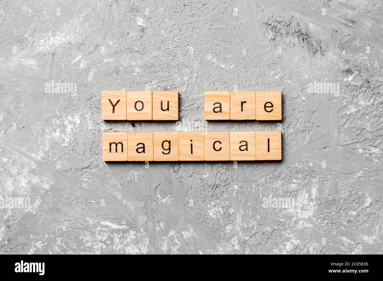 You are magical word written on wood block. You are magical text on ...