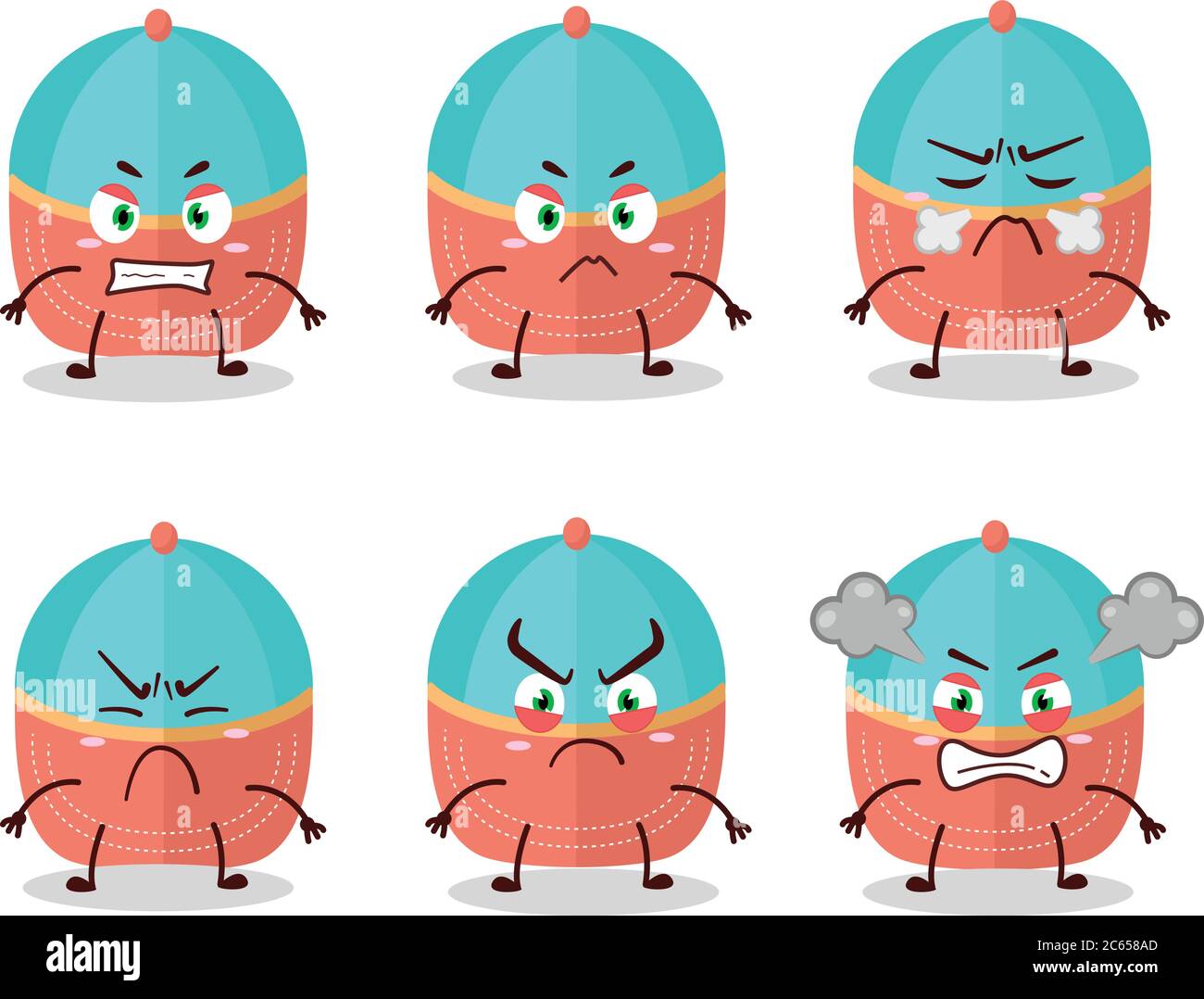 Hat cartoon character with various angry expressions Stock Vector Image ...