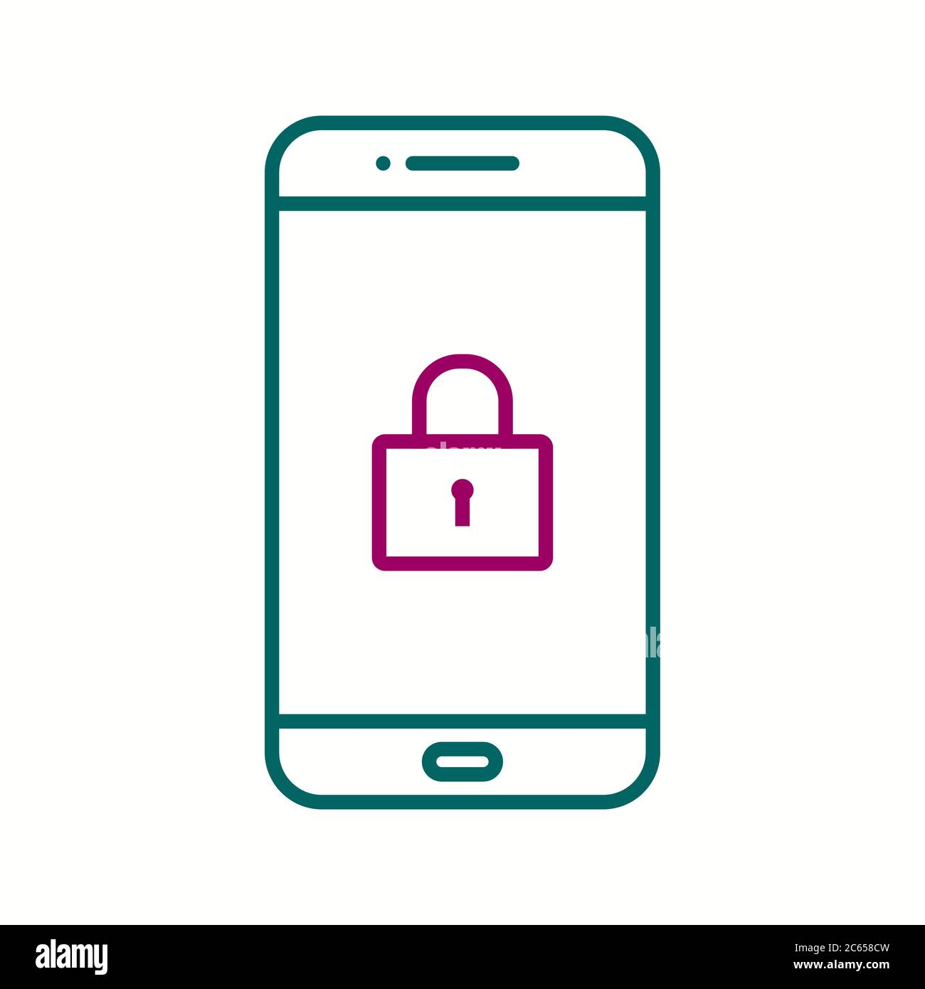 Unique Lock Screen Vector Line Icon Stock Vector Image & Art - Alamy