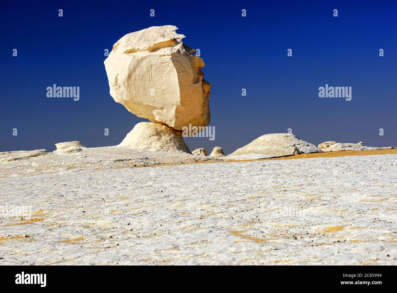 Unusual limestone formation in the White desert, Sahara, Egypt. Rock ...