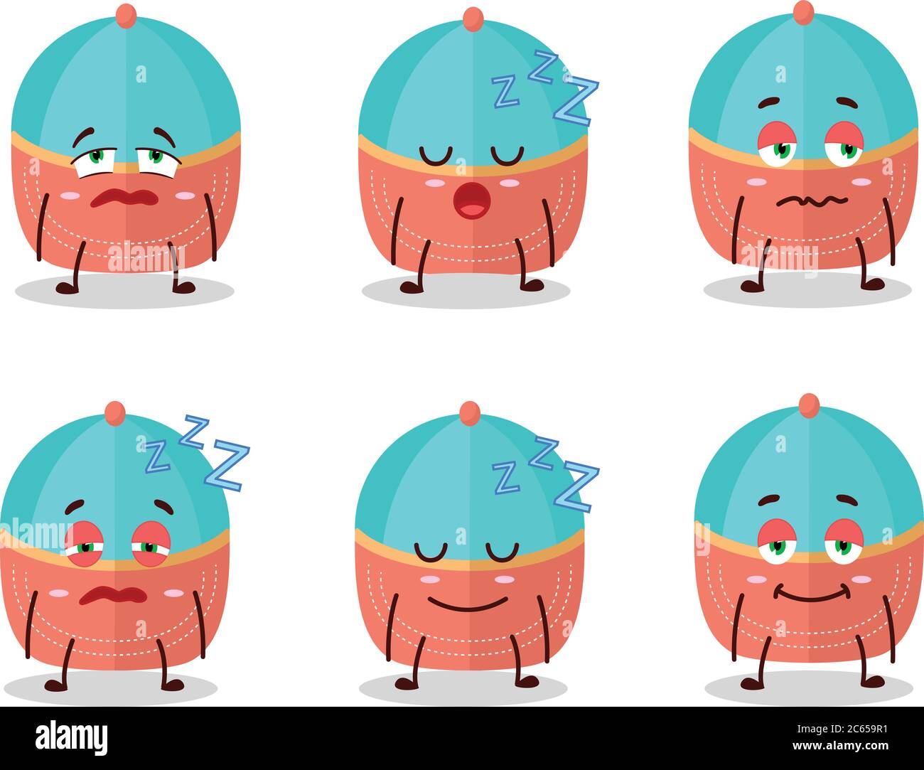 Cartoon character of hat with sleepy expression Stock Vector Image ...