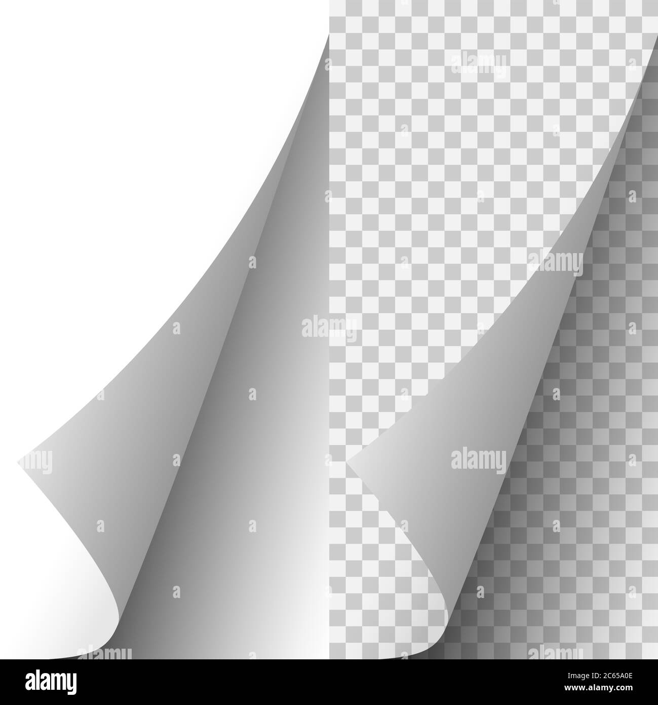 Vector white realistic paper page corner curled up. Paper sheet folded ...