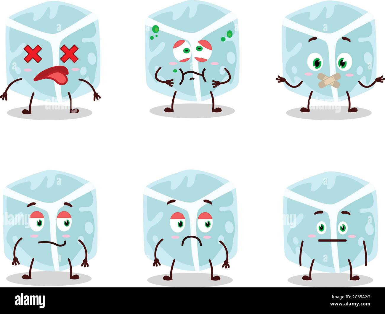Ice tube cartoon character with nope expression Stock Vector Image ...