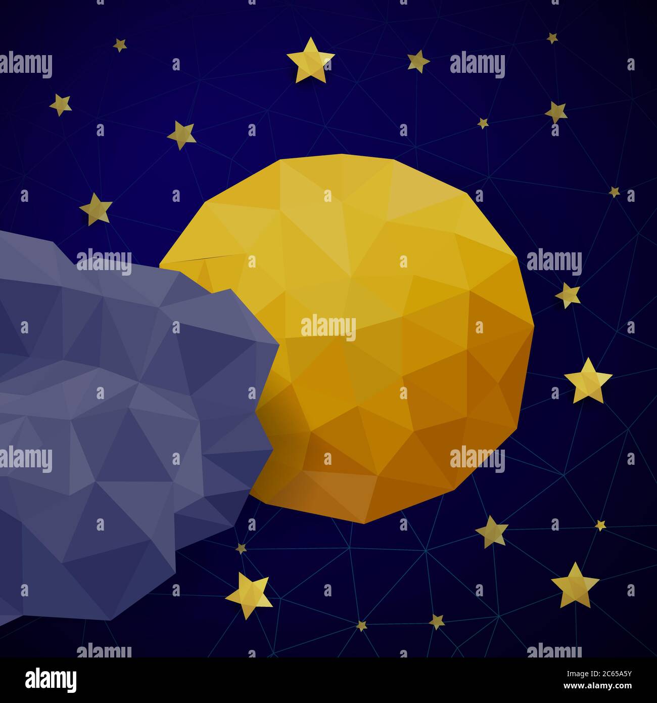 Vector triangle background with moon Stock Vector Image & Art - Alamy