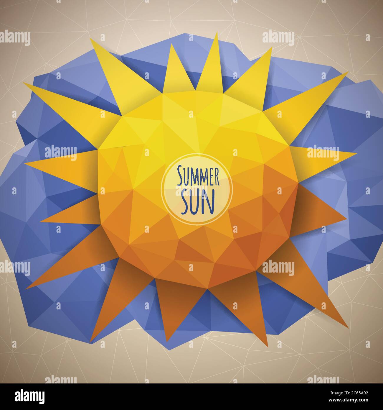 Vector triangle background with clouds and sun Stock Vector Image & Art ...