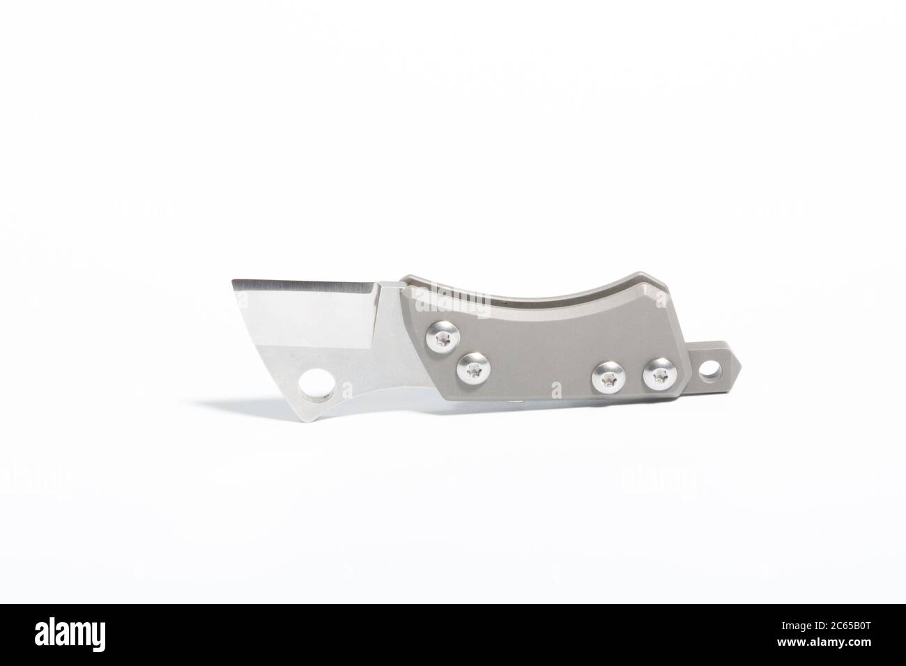 Metallic knife on white background Stock Photo - Alamy