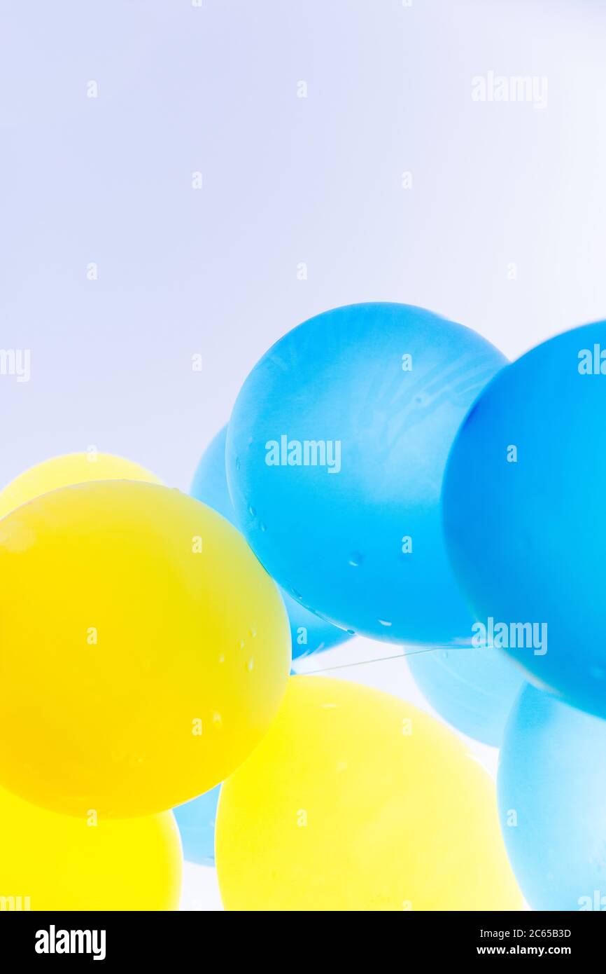 Colorful balloons float in the sky Stock Photo - Alamy
