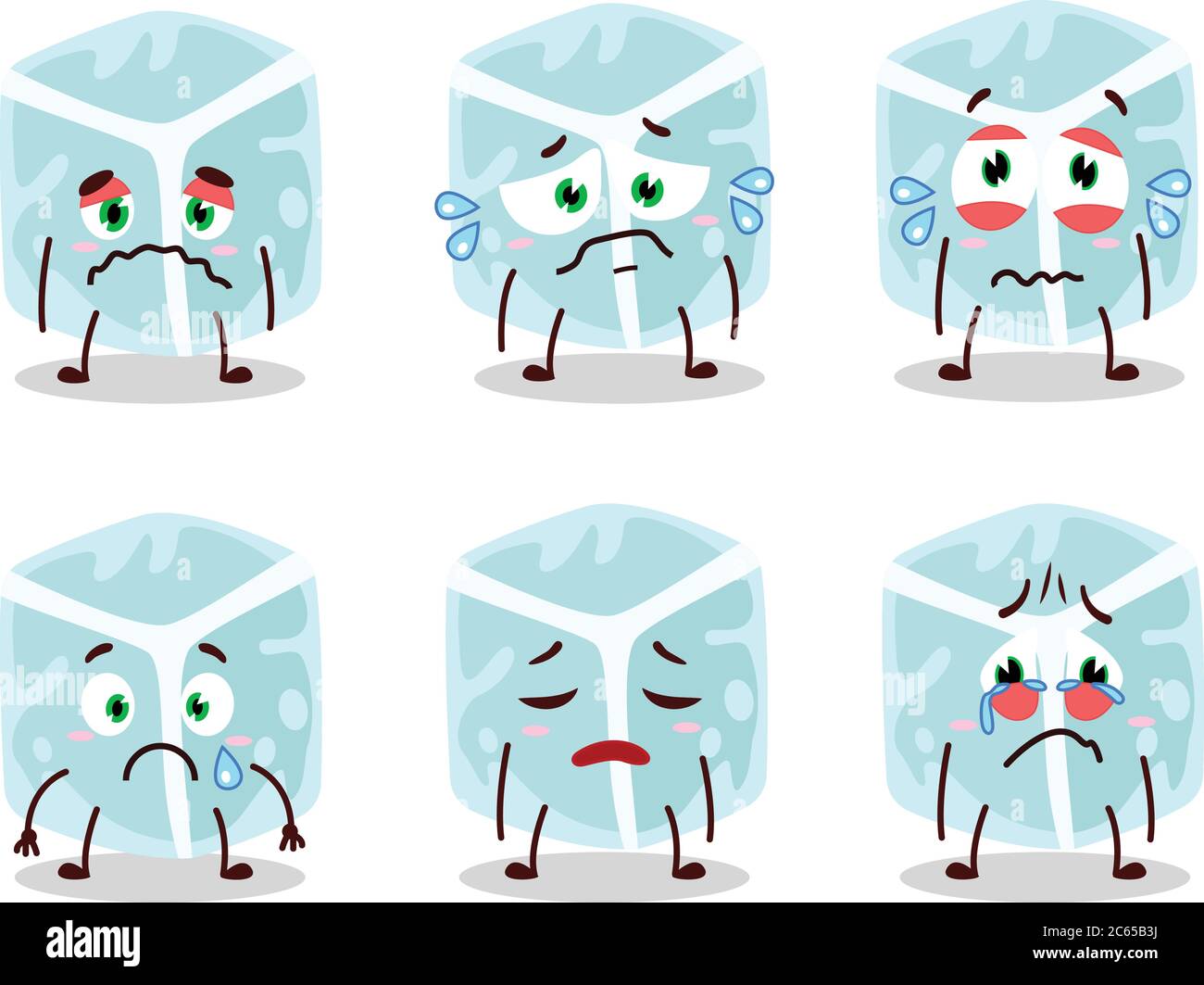 Ice tube cartoon character with sad expression Stock Vector Image & Art ...