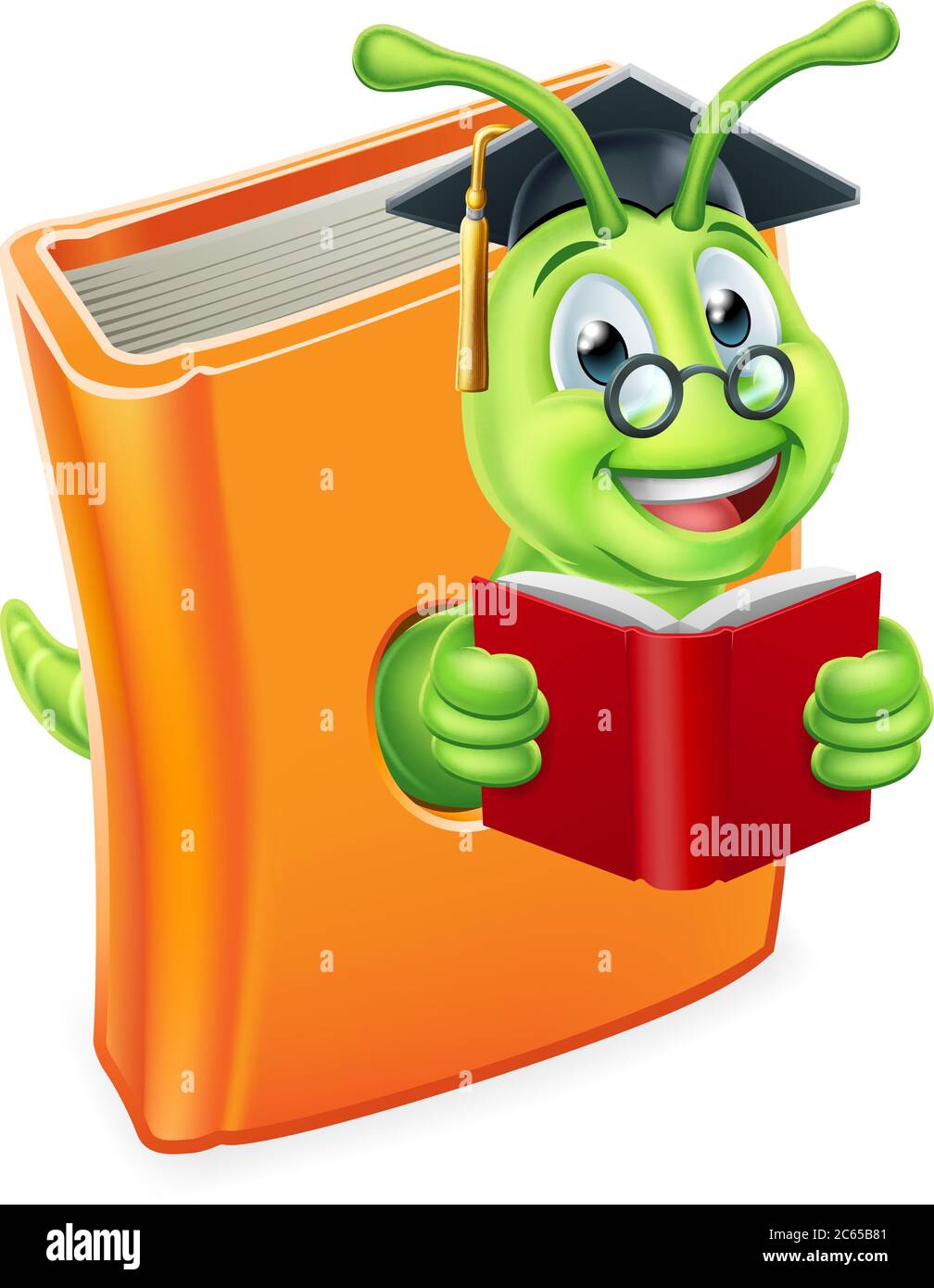 Book worm reading book logo Stock Vector Images - Alamy