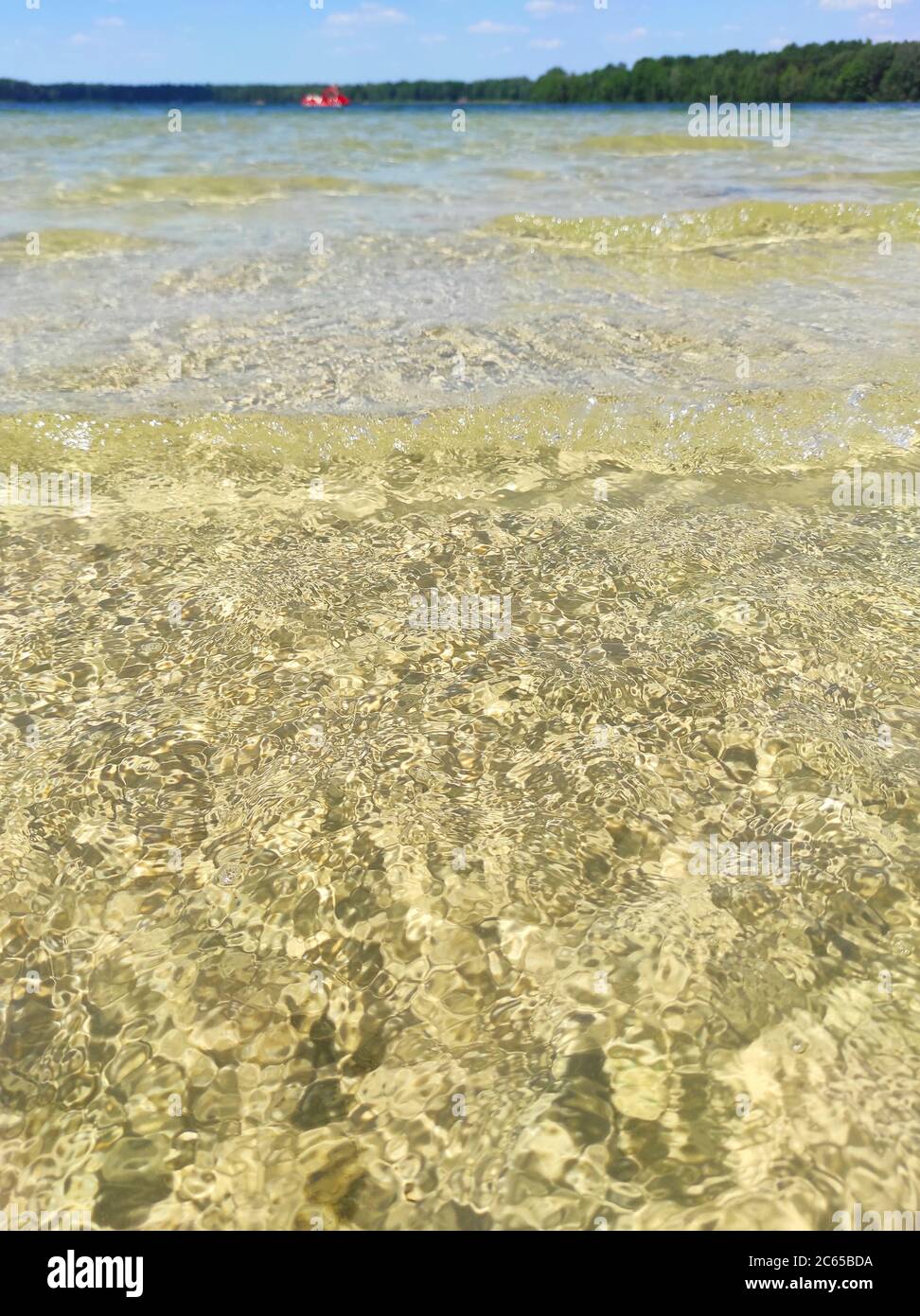 Summer lake water waves and horizon. Beautiful summer wallpaper ...