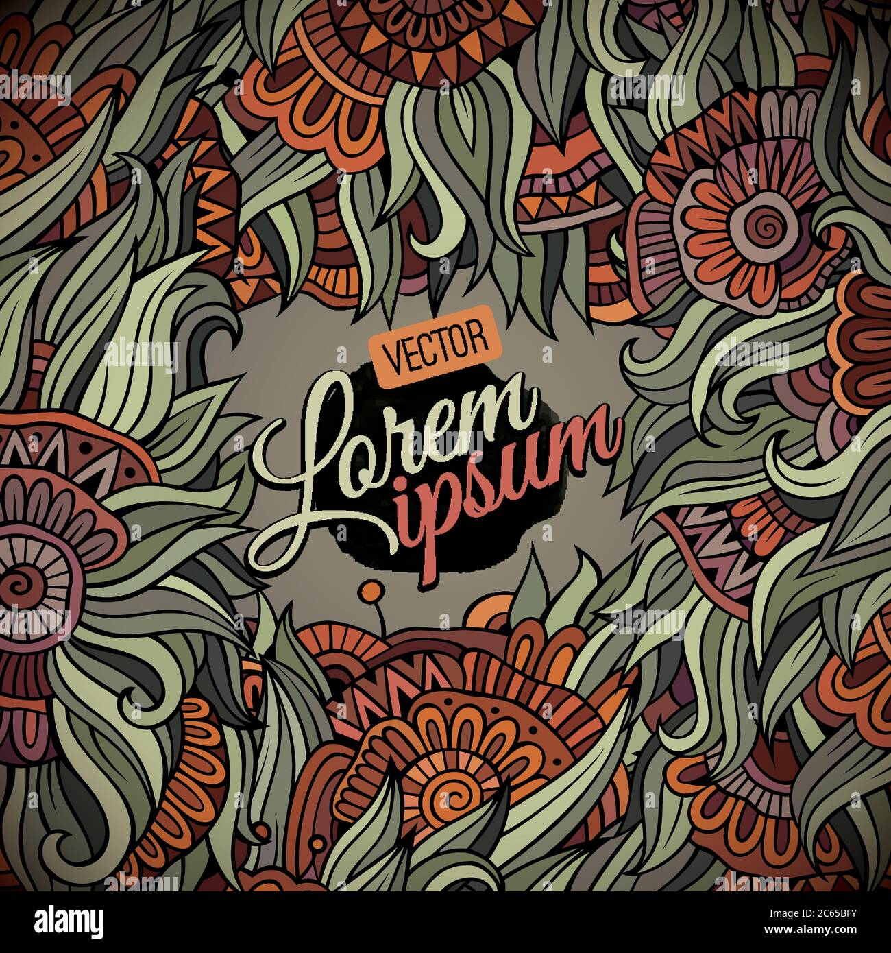 Vector abstract flowers frame Stock Vector Image & Art - Alamy