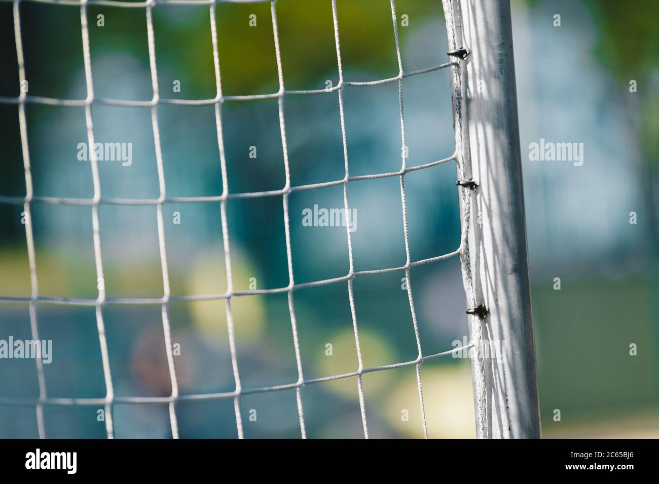 Soccer Football Goal With Net. Football Pitch Field With Stadium in the ...