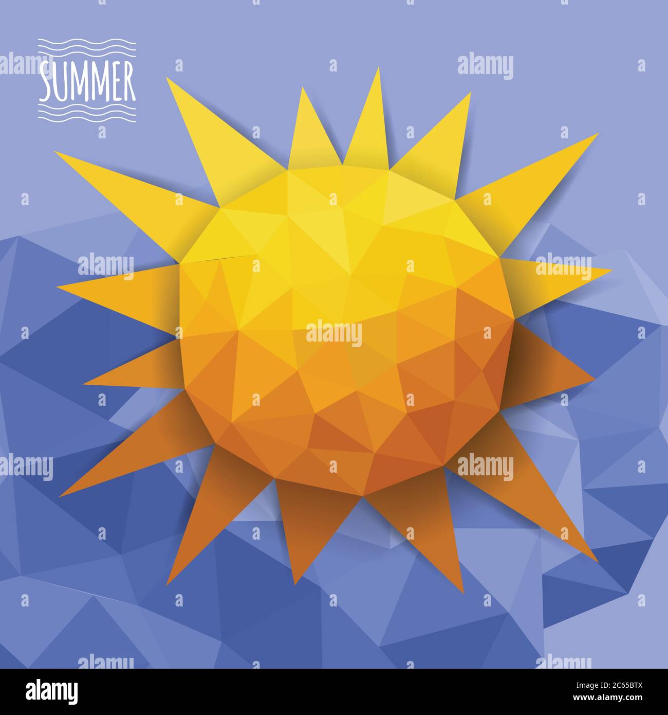 Vector abstract triangle with clouds and sun Stock Vector Image & Art ...