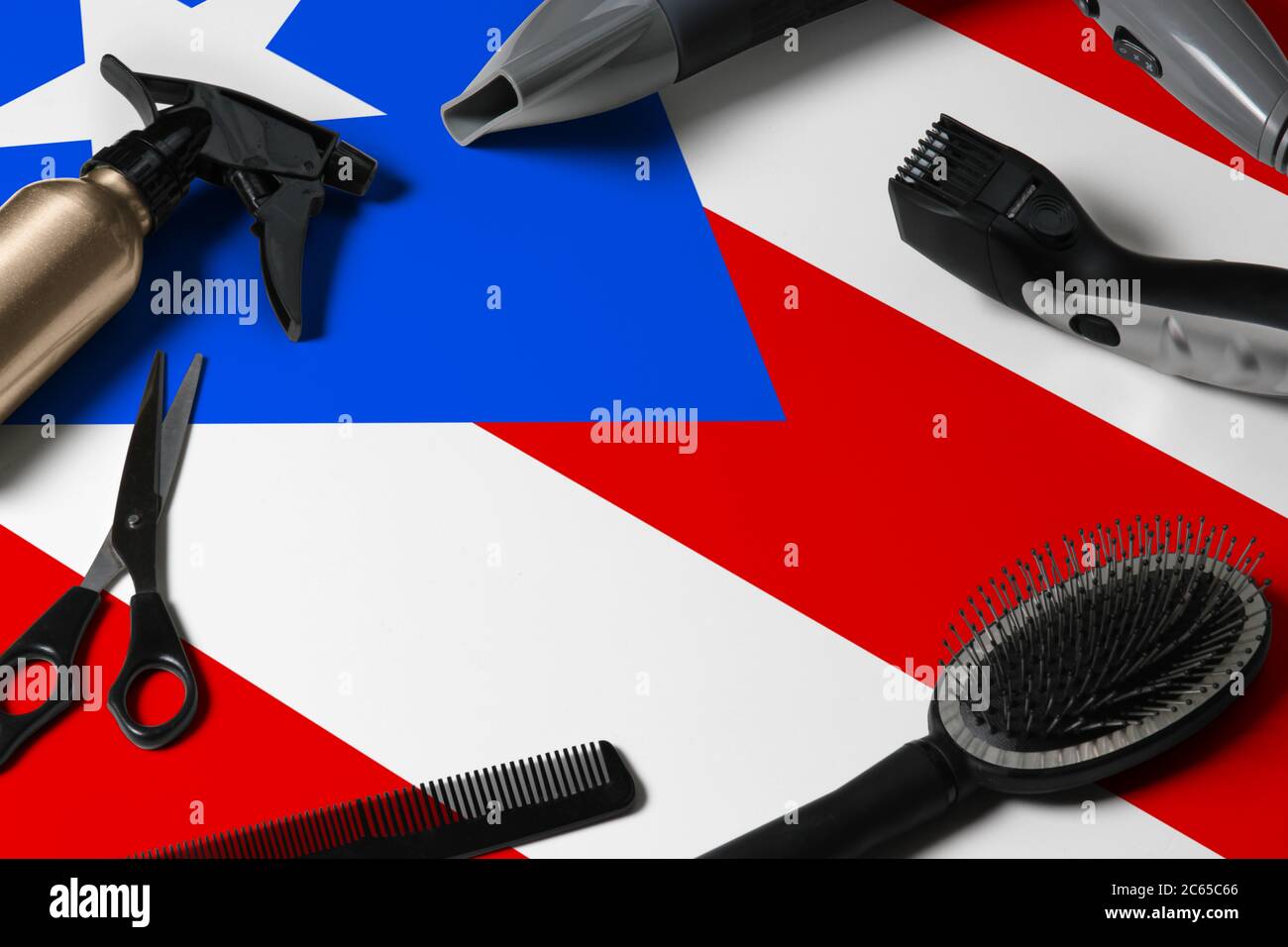 Puerto Rican Flag Haircut