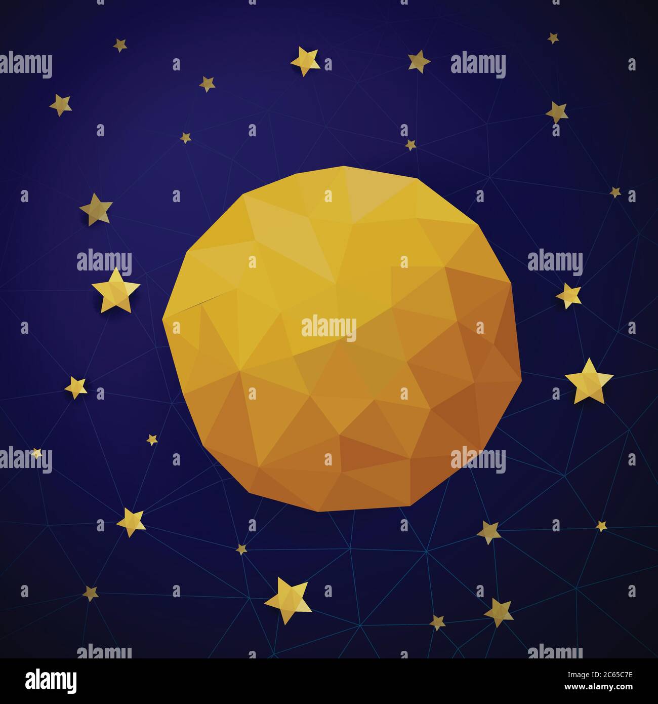 triangle background with moon and the stars Stock Vector Image & Art ...