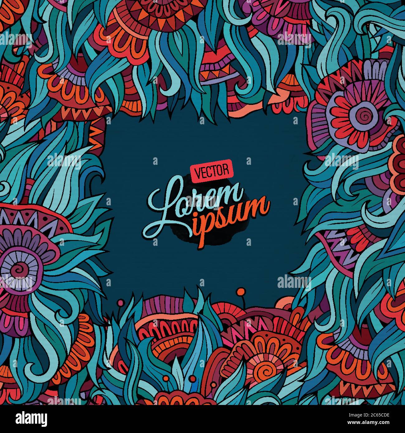 Vector abstract flowers frame Stock Vector Image & Art - Alamy