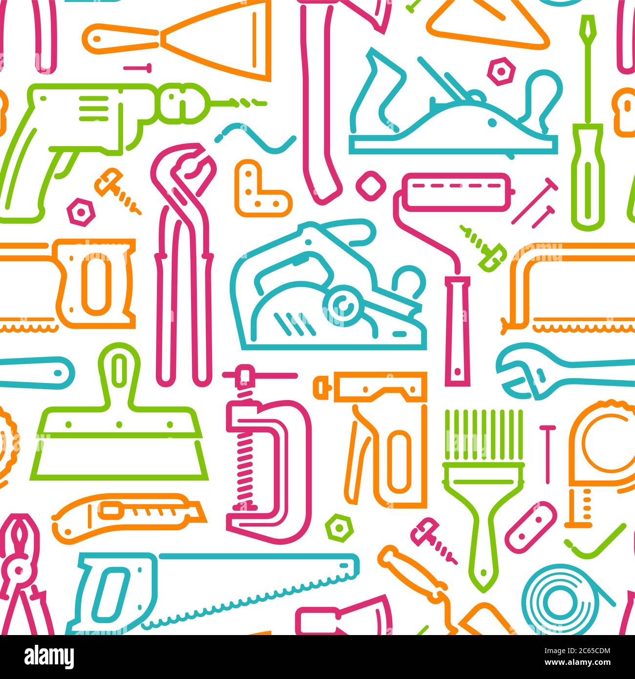 Tools seamless background. Construction repairs, work pattern vector ...