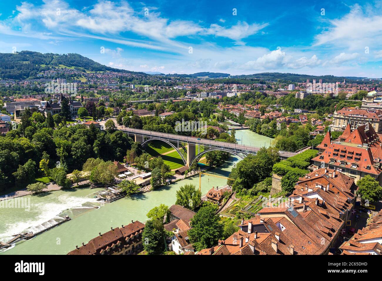 Panoramic view of Bern in a beautiful summer day, Switzerland Stock ...