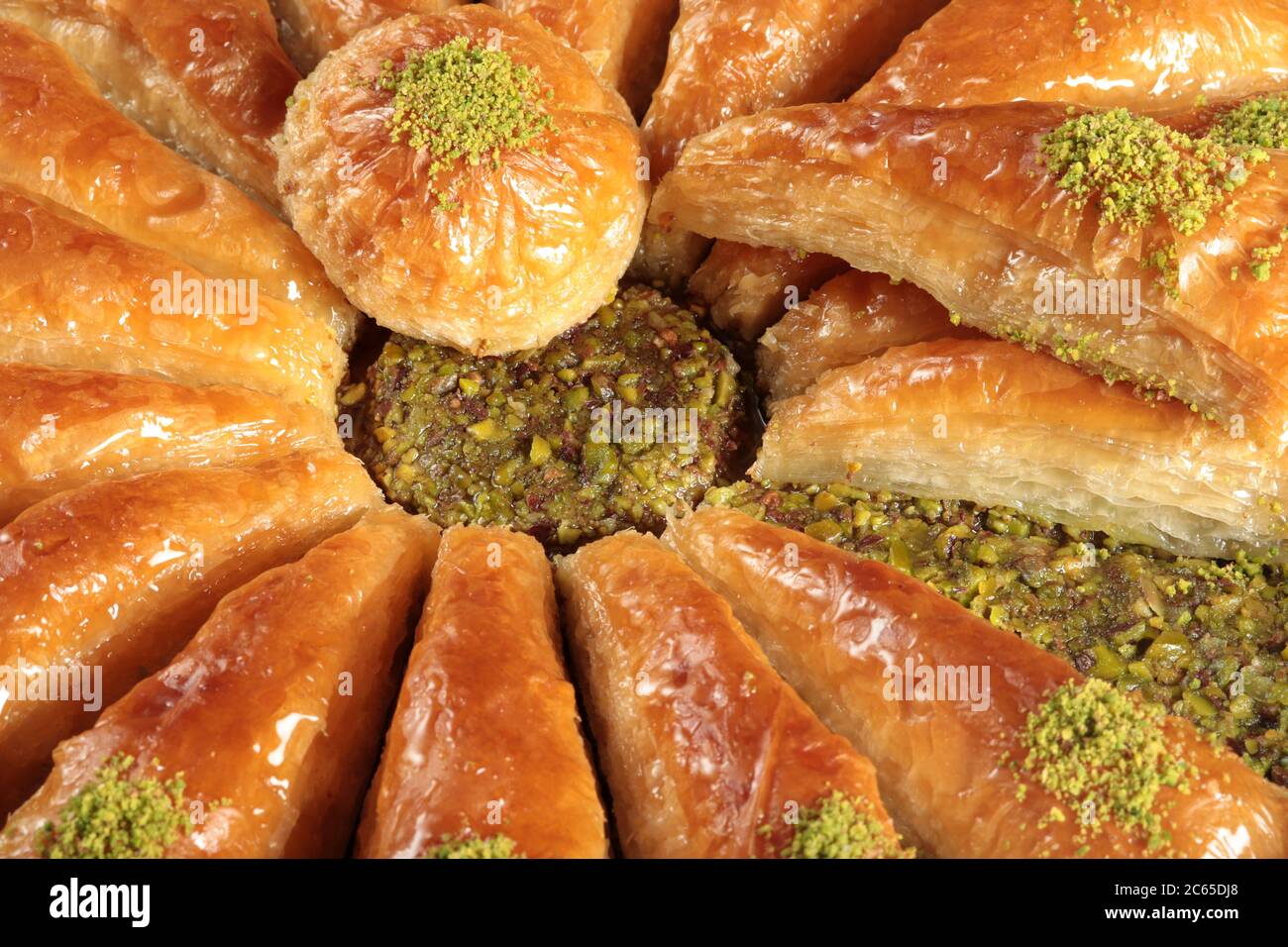Traditional Dessert Turkish Baklava. Walnut, Pistachio Turkish Style ...