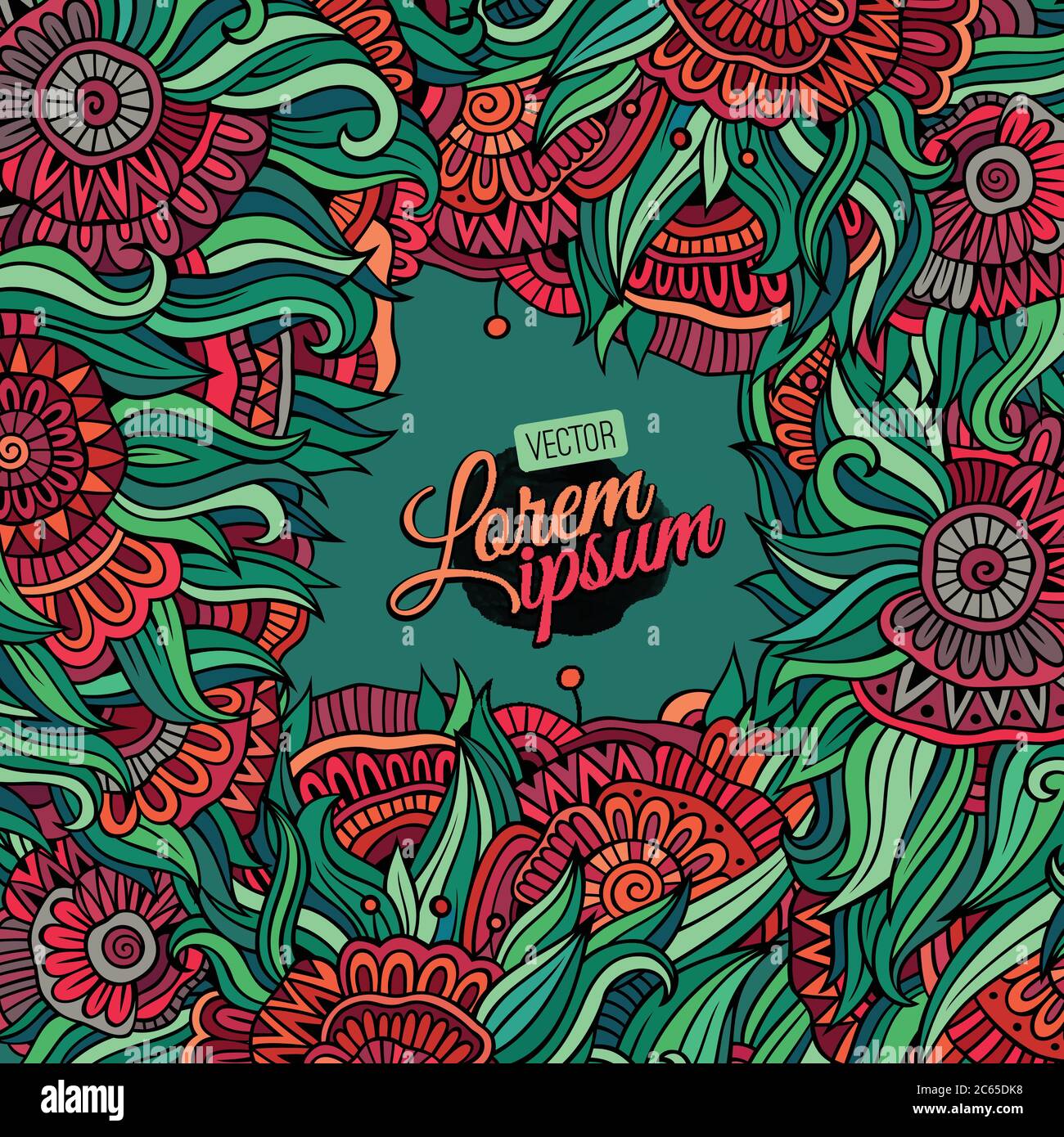 Vector abstract flowers frame Stock Vector Image & Art - Alamy