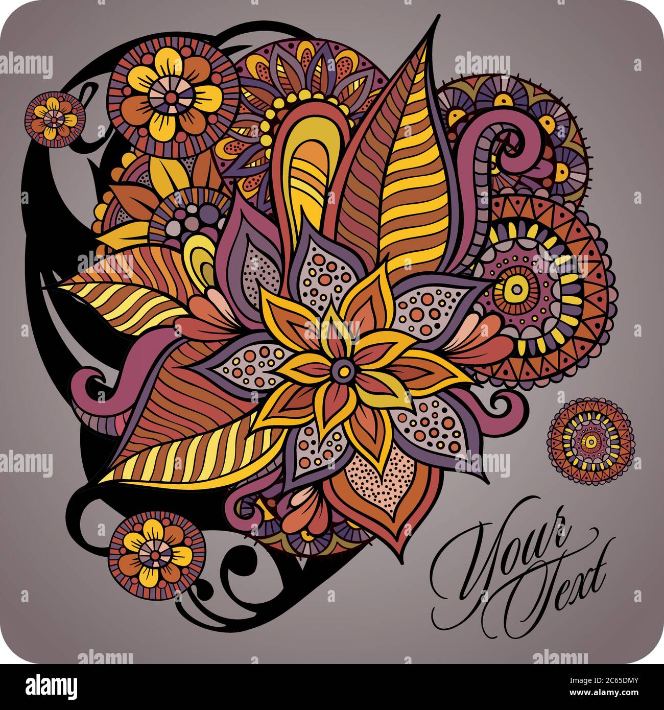 Decorative vector floral card design Stock Vector Image & Art - Alamy